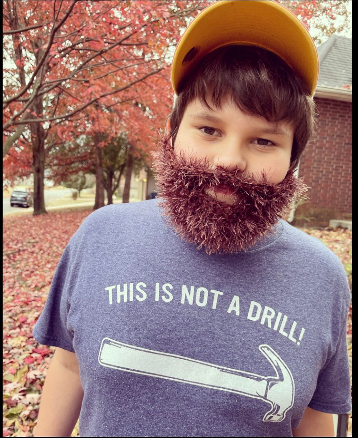 READY to SHIP Fuzzy Beard in BROWN Hand Crochet Beard and - Etsy