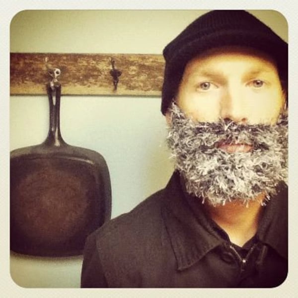 Fuzzy Beard in SALT & PEPPER Hand Crochet, Beard and Mustache Only Use ...