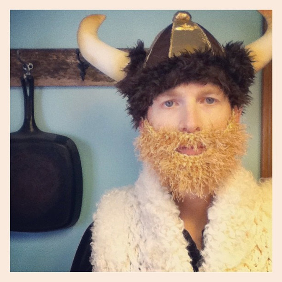 Fuzzy Beard in GOLDEN BLONDE Hand Crochet Handmade Beard - Etsy