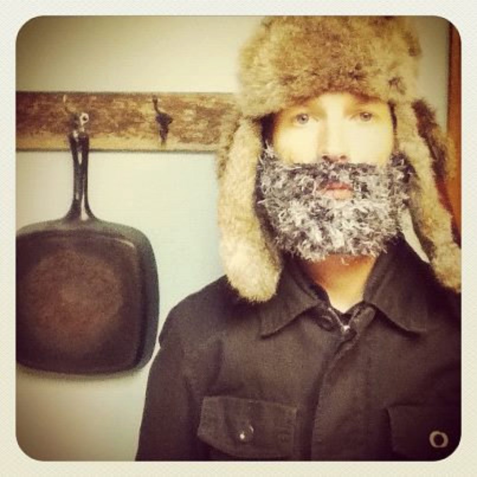 Fuzzy Beard in SALT & PEPPER Hand Crochet Beard and Mustache | Etsy