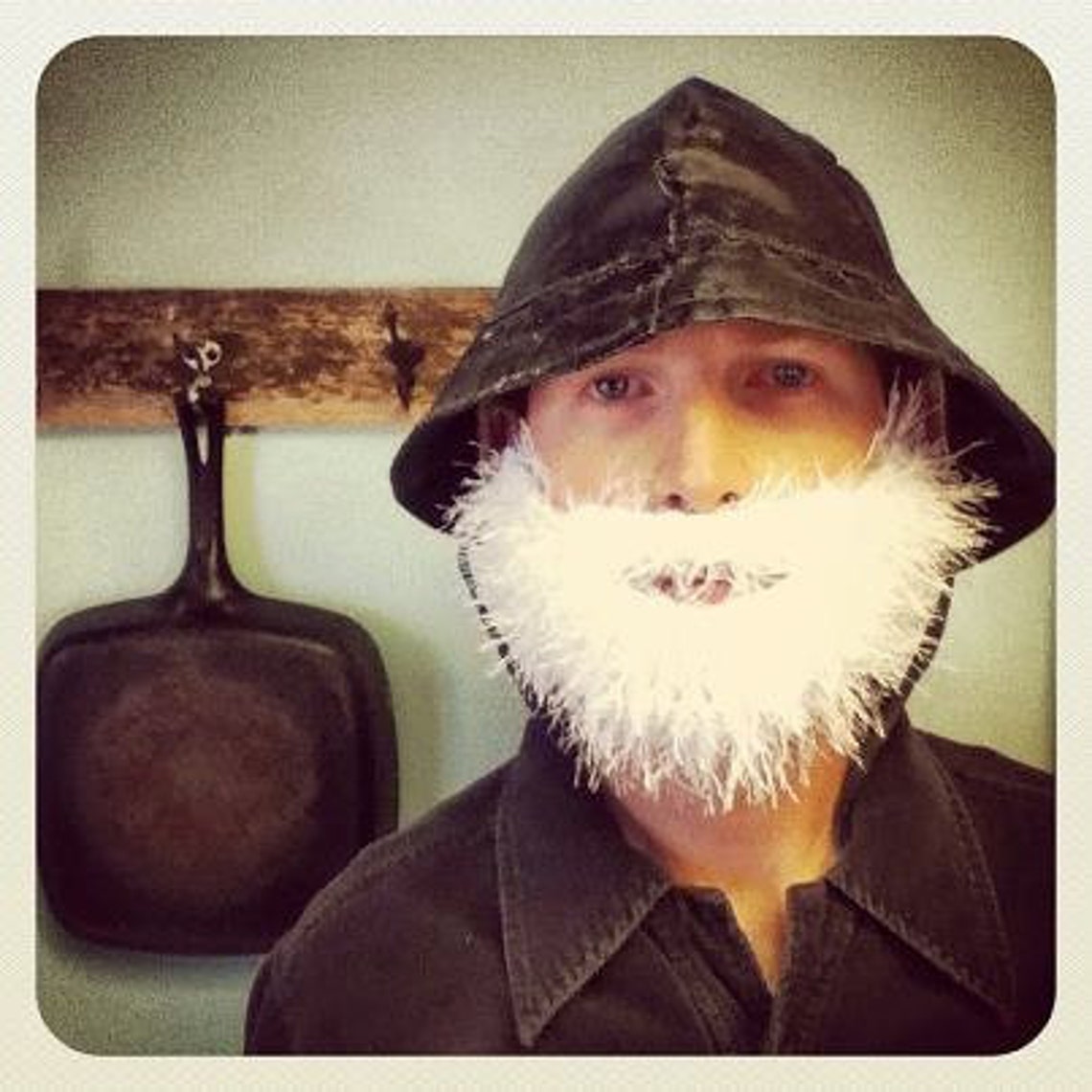 Fuzzy Beard in WHITE Hand Crochet Beard and Mustache Only - Etsy