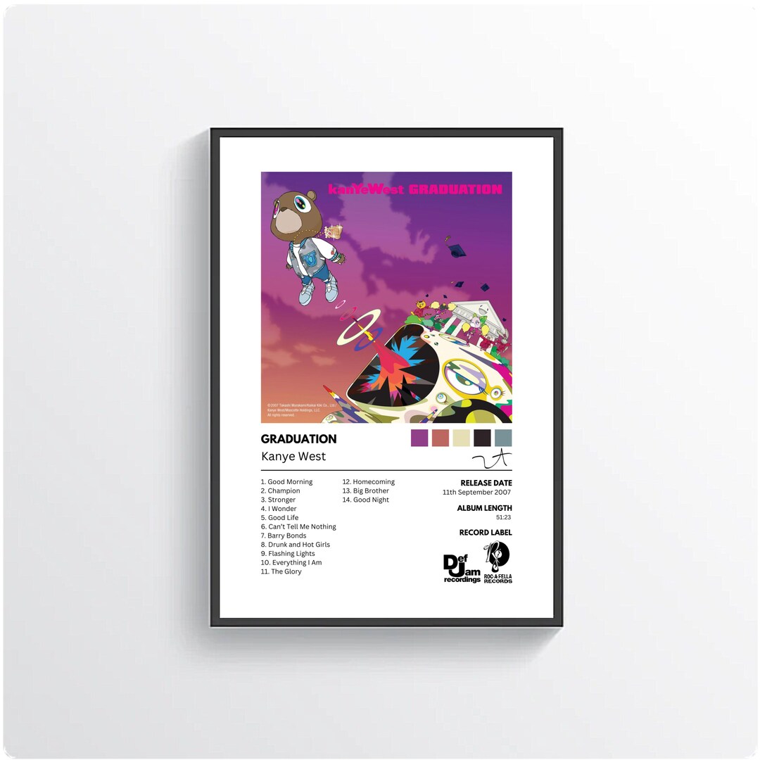 Kanye West Graduation Album Art Print: Minimalist Hip Hop Poster - Etsy ...