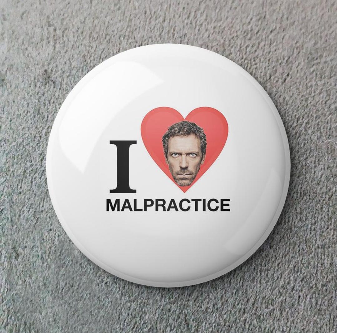 House MD Malpractice Enthusiast Merch Pin Buttons Brooches Fashion ...