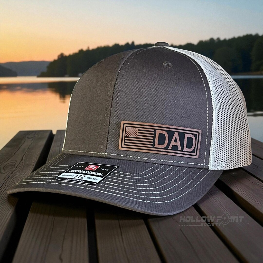 DAD American Flag Patriotic Side Leather Patch Hat Brown/khaki - Etsy