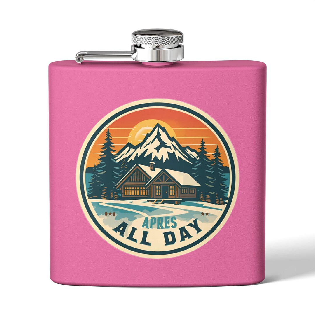 Sporty Stainless Steel Flask Apres All Day Durable Travel Flask Ski ...