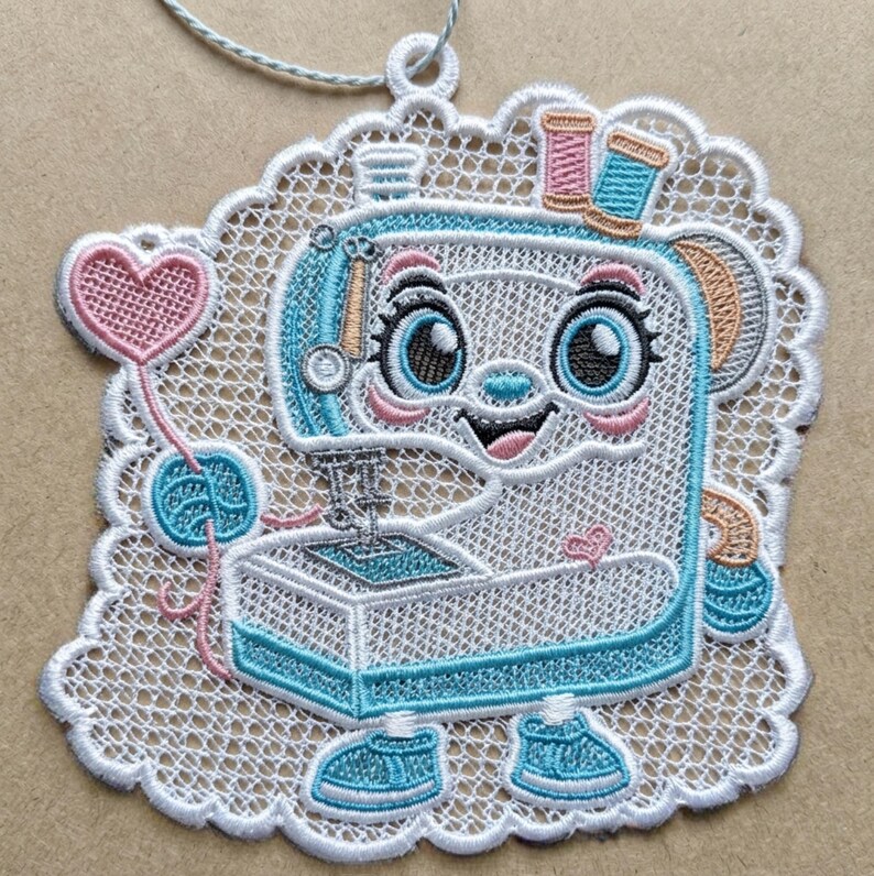 FSL Happy Sewing Machine Embroidery Design | 4x4 Hoop | Freestanding ...