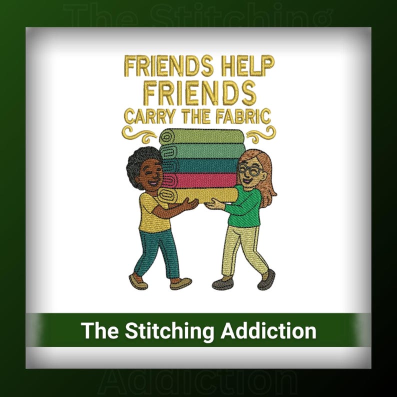 Friends Carry Fabric - Machine Embroidery Design - Etsy