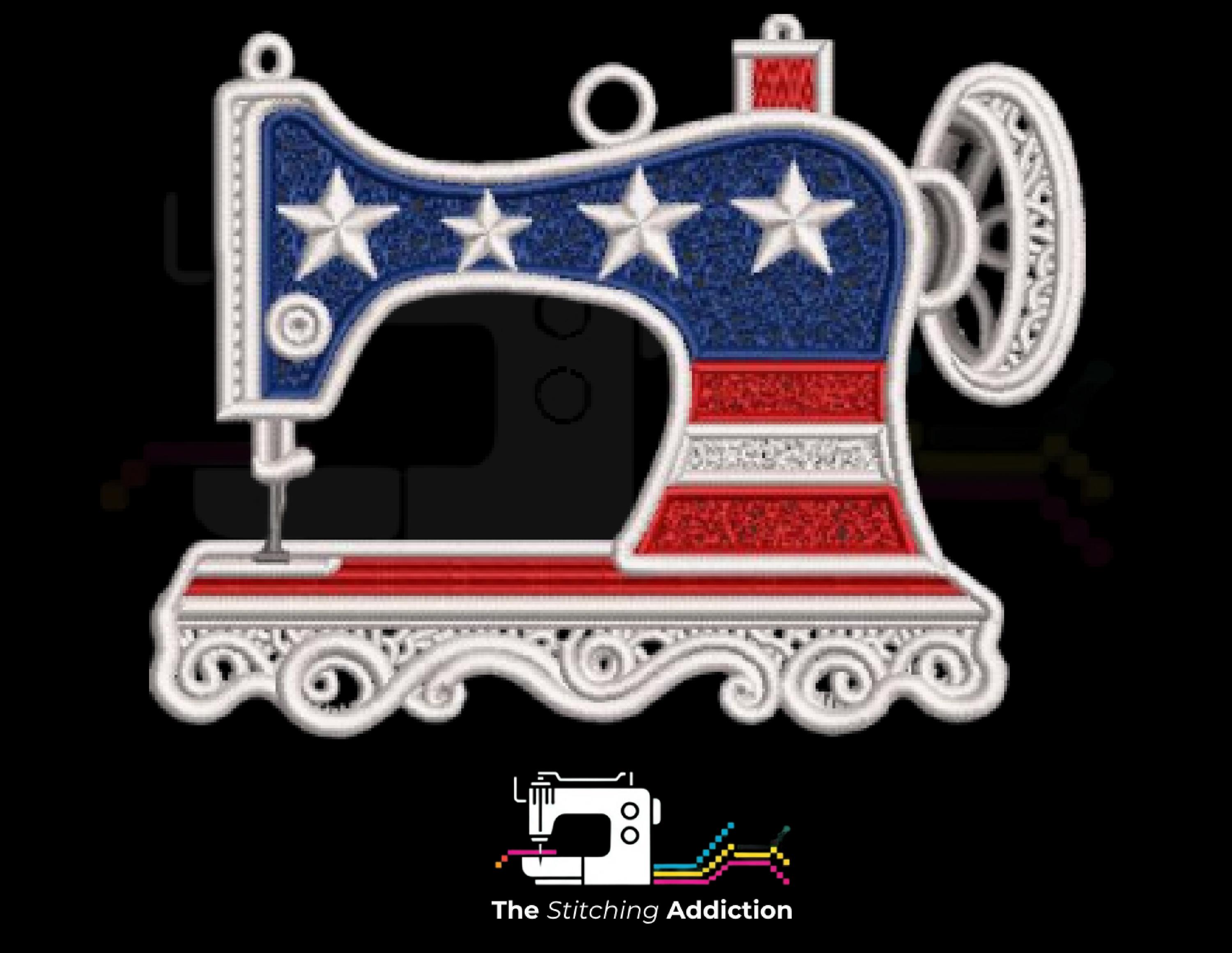 Patriotic FSL Sewing Machine - Embroidery Design - Etsy