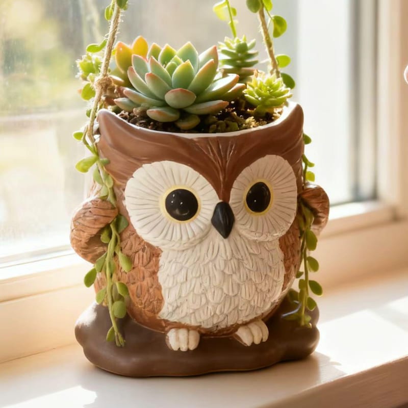 Owl Flower Pot - Etsy