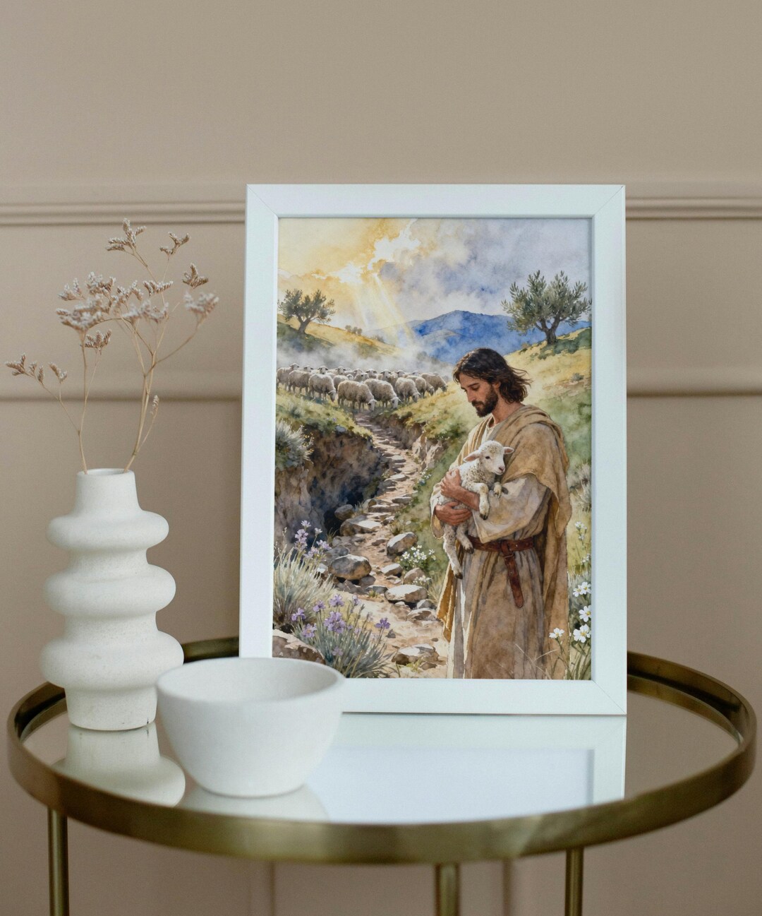 Watercolor Lost Sheep Print: Jesus Finds the One (digital Download) - Etsy