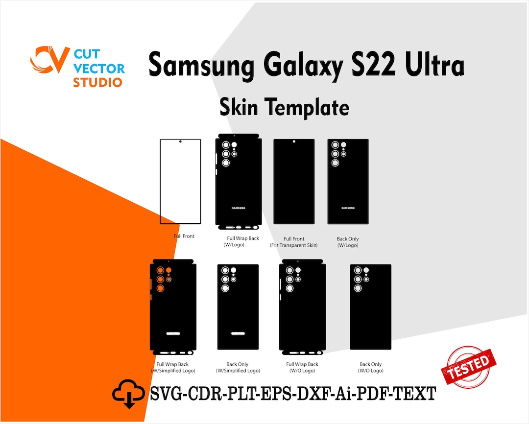 Samsung Galaxy S22 Ultra Skin Vector Templete File Skin Die Cut Layout ...