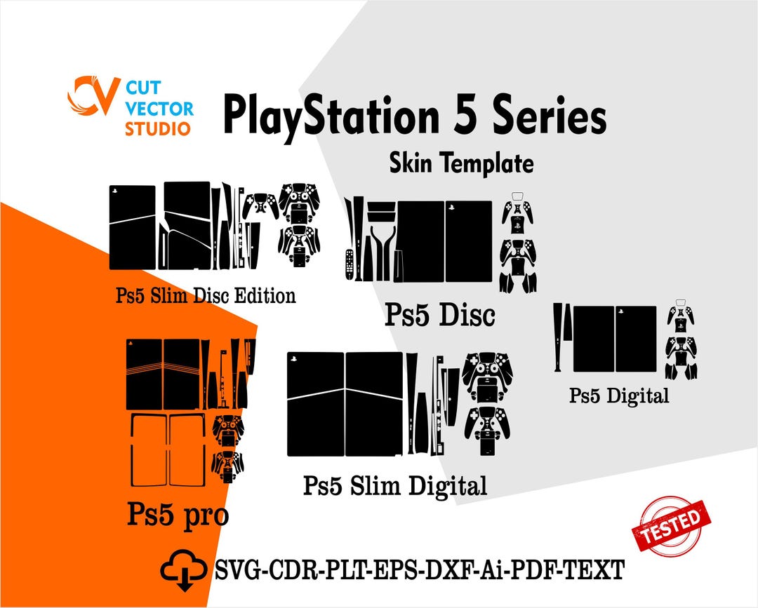 Ps5 Series Bundel Skin Vector Templete File Skin Die Cut Layou Digital ...
