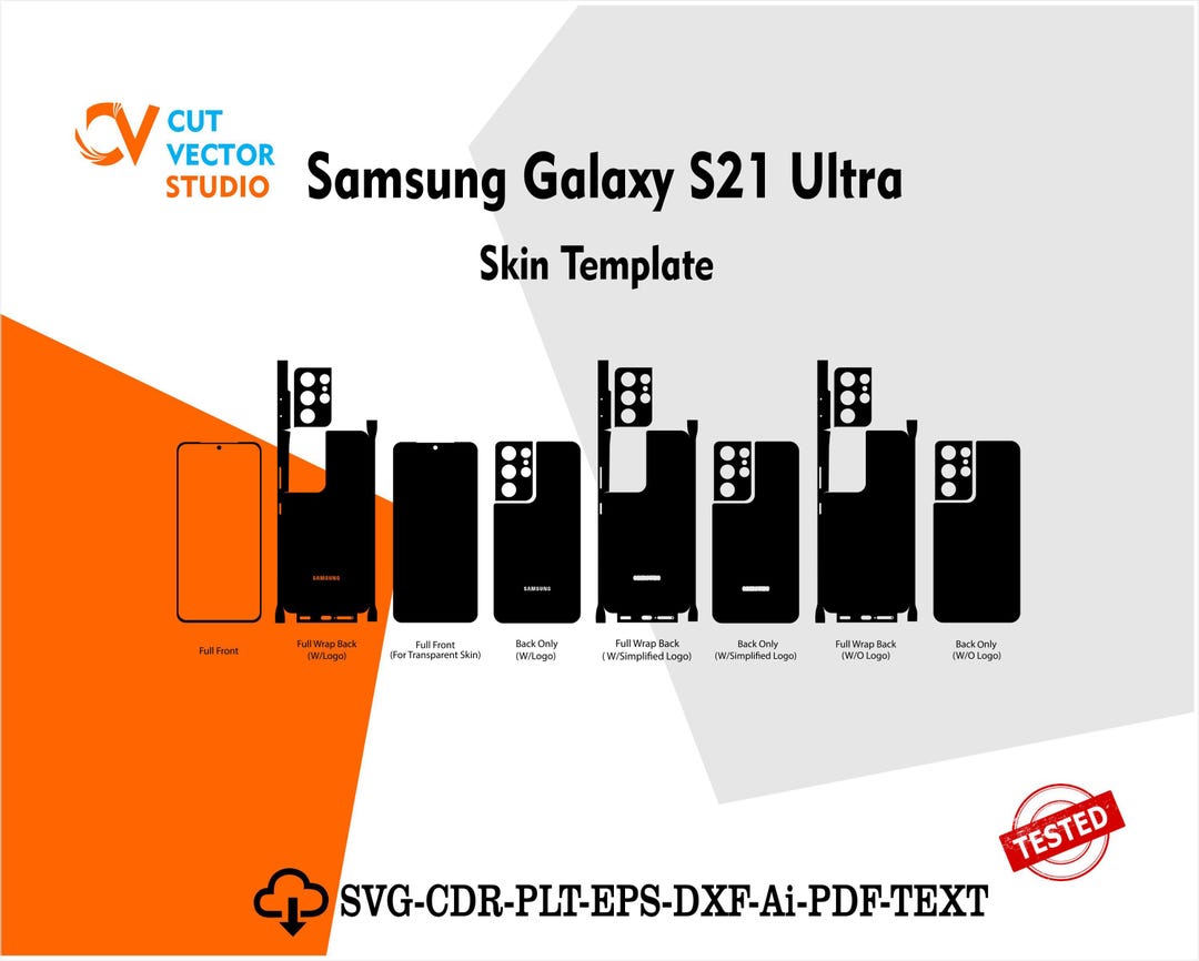 Samsung Galaxy S21 Ultra (5G) Skin Vector Templete File Skin Die Cut ...