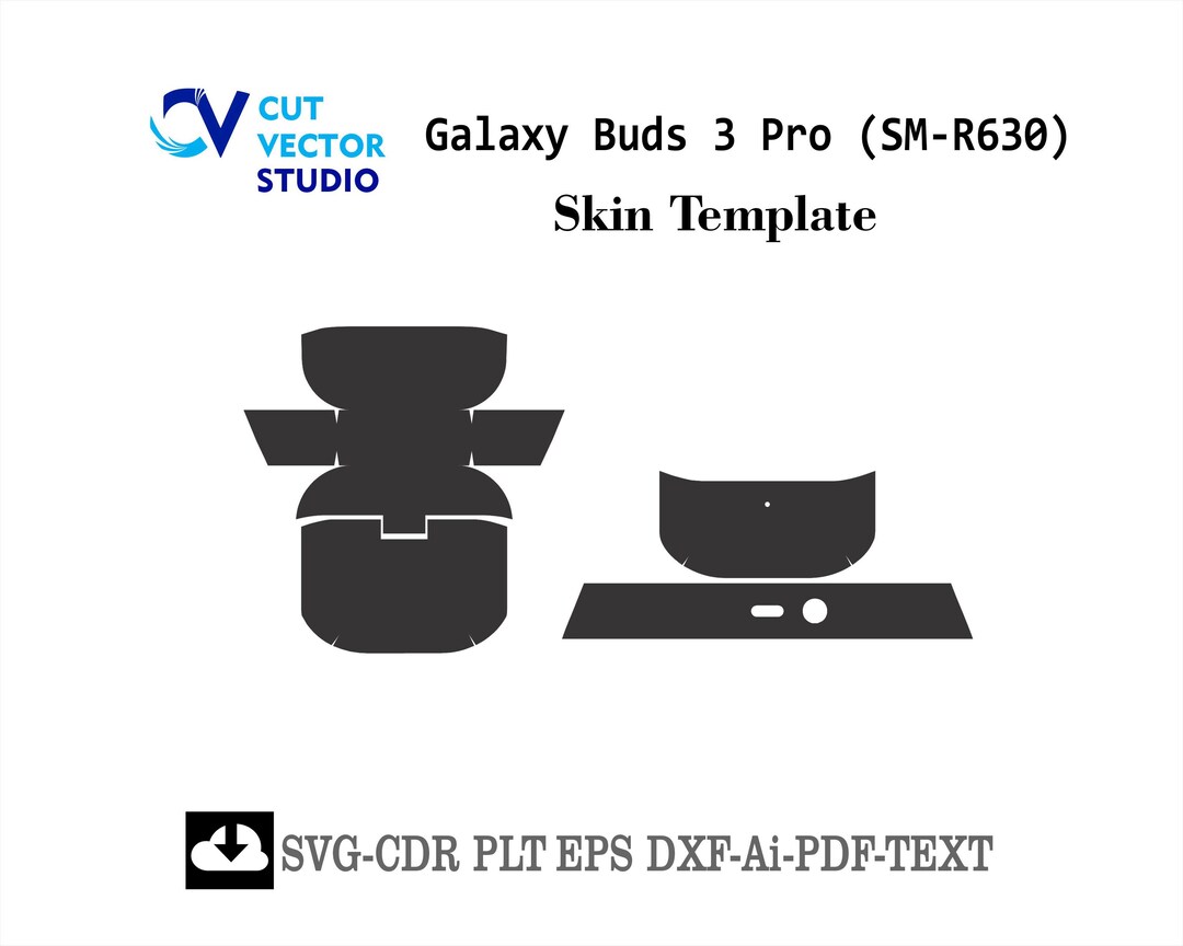Galaxy Buds 3 Pro (SM-R630) Skin Vector Templete File Skin Die Cut ...