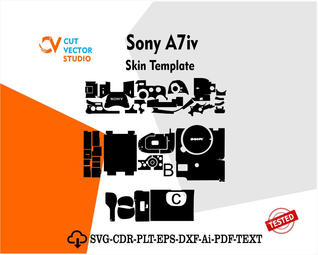 Sony A7IV Skin Vector Template File Skin Die Cut Layout - Etsy