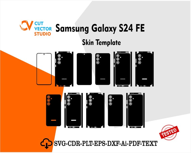 Samsung Galaxy S24 FE Skin Template SVG | Phone Vinyl Wrap Cutting File ...