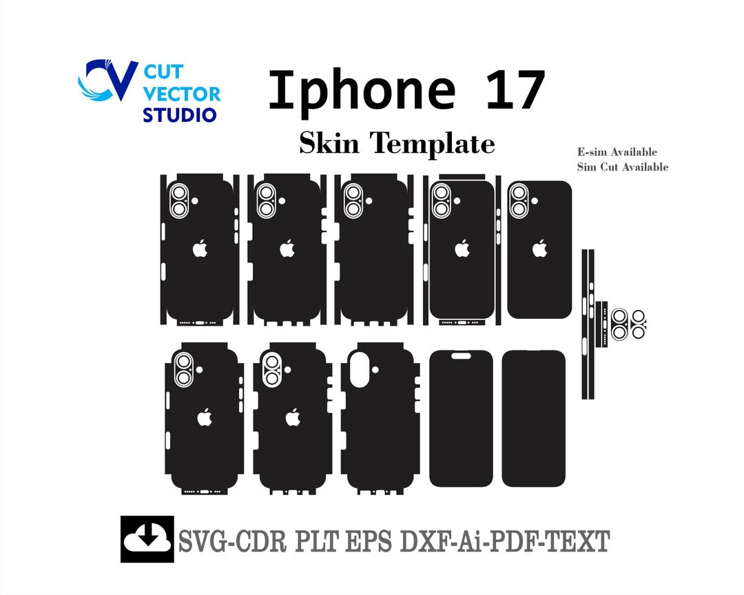IPhone 17 Skin Vector Templete File Skin Die Cut Layou Digital File - Etsy