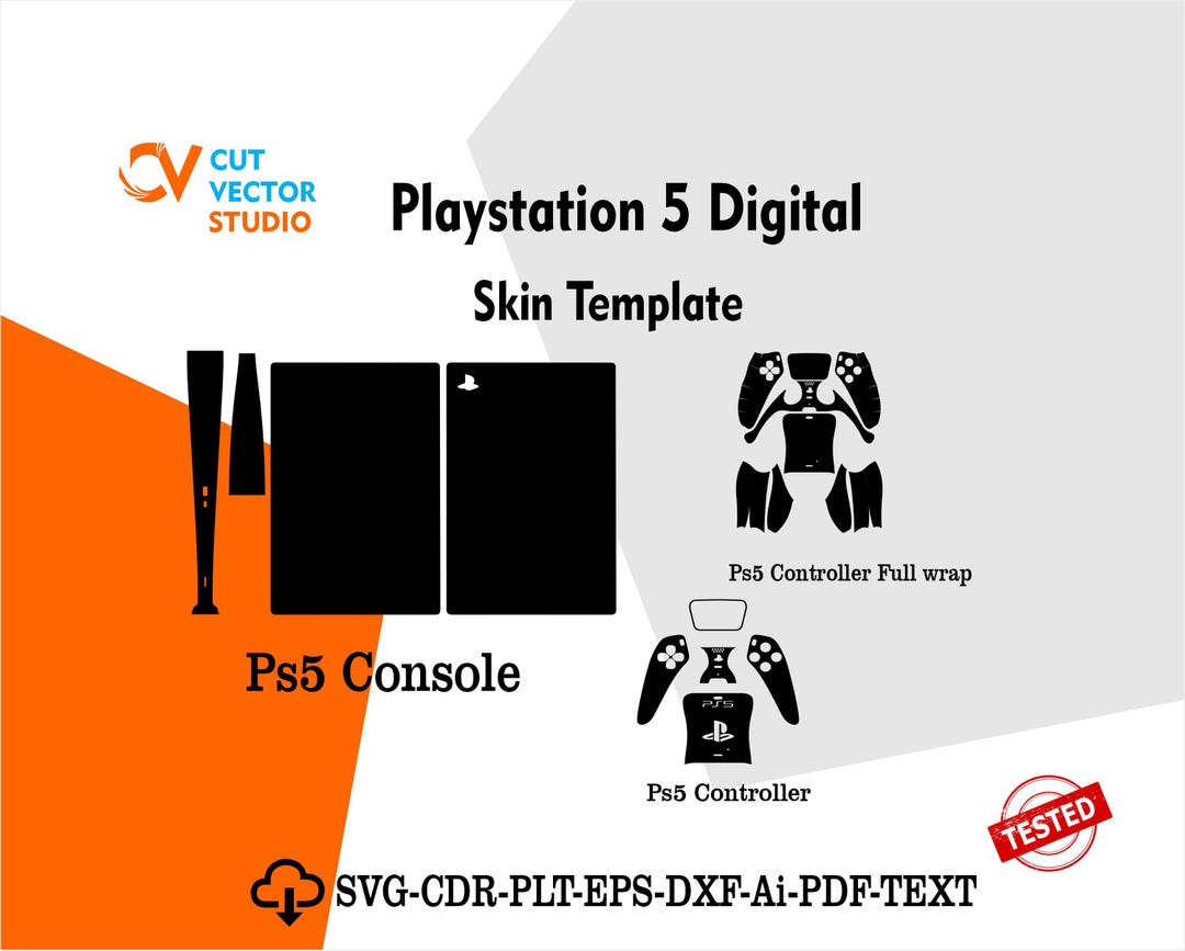 Ps5 Digital Vector Templete FILE Skin Die Cut Layou Digital - Etsy