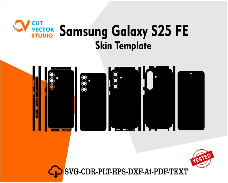 Samsung Galaxy S25 FE 5g Skin Vector Templete File Skin Die Cut Layout ...