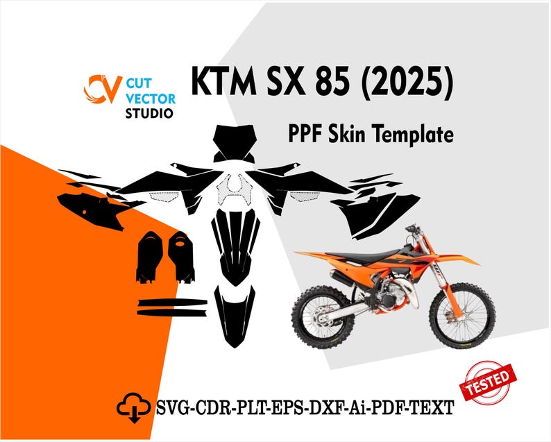 KTM SX 85 (2025) PPF Vector Templete File Skin Die Cut Layout - Etsy