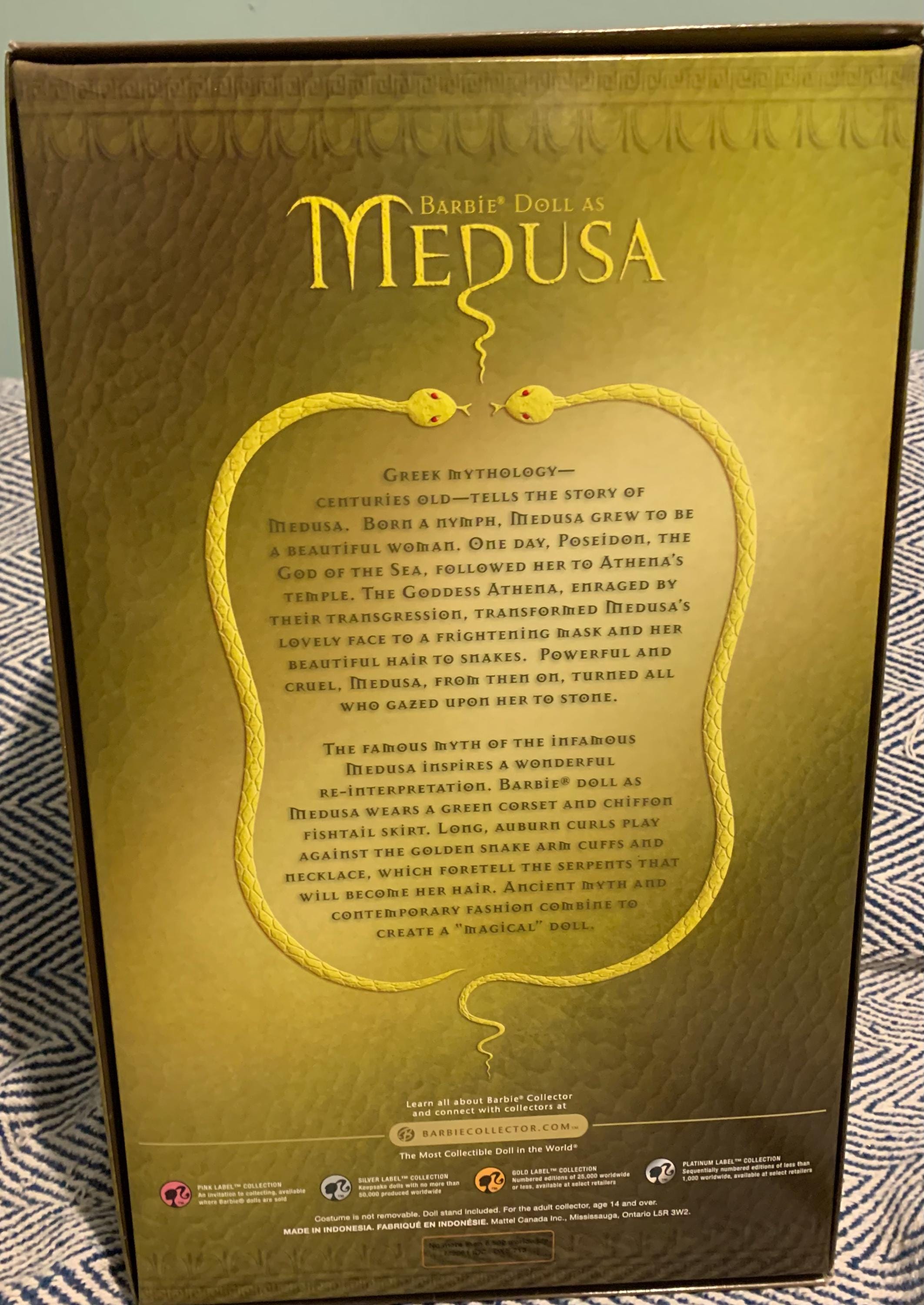 NRFB MIB Medusa Barbie Doll Gold Label Barbie Collector Edition. - Etsy