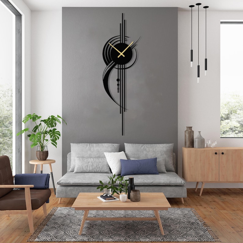 Abstract Metal Wall Clock, Modern Minimalist Wall Clock, Geometric Wall ...
