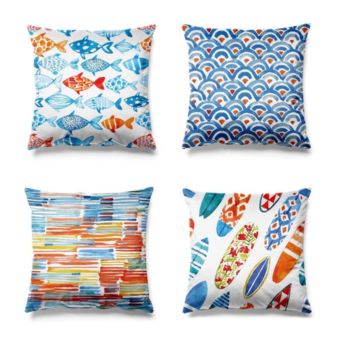 Modern Decorative Pillow Covers 17x17 Inch Set of 4. Double Sided ...
