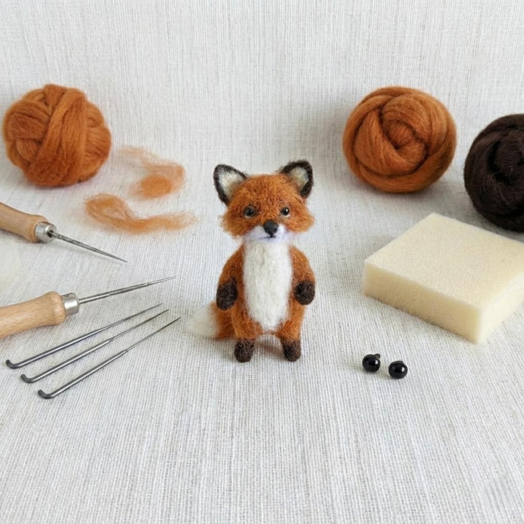 Needle Felting Fox DIY Kit Make Your Own Animal Figurine Creative ...