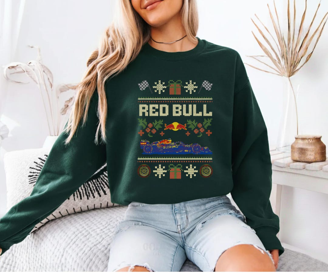 Red Bull Racing Christmas Sweater – Max Verstappen Holiday Sweatshirt ...