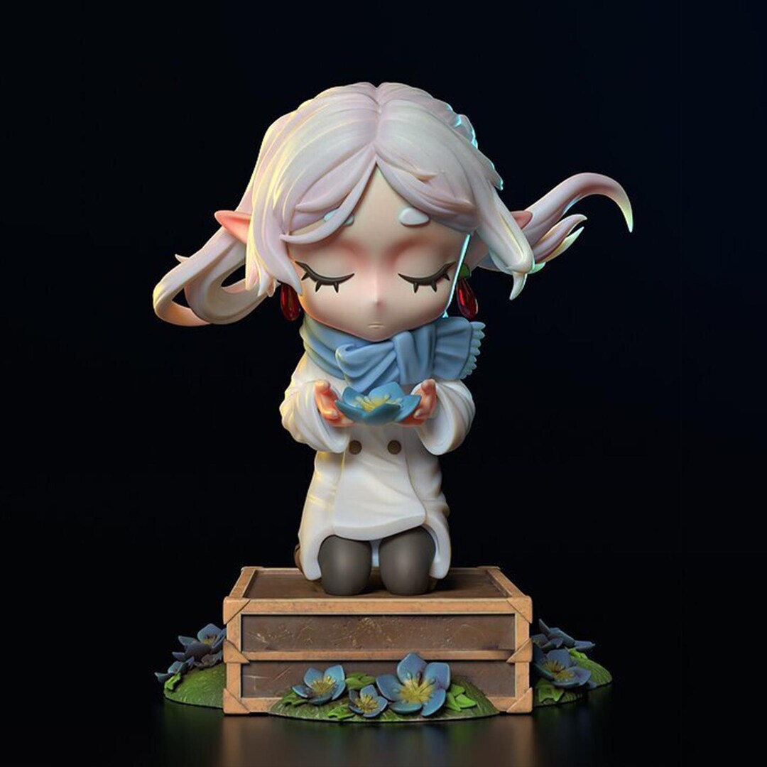Elf Mage Chibi STL Statue | 1/8 Scale | 3D STL Print File Model ...
