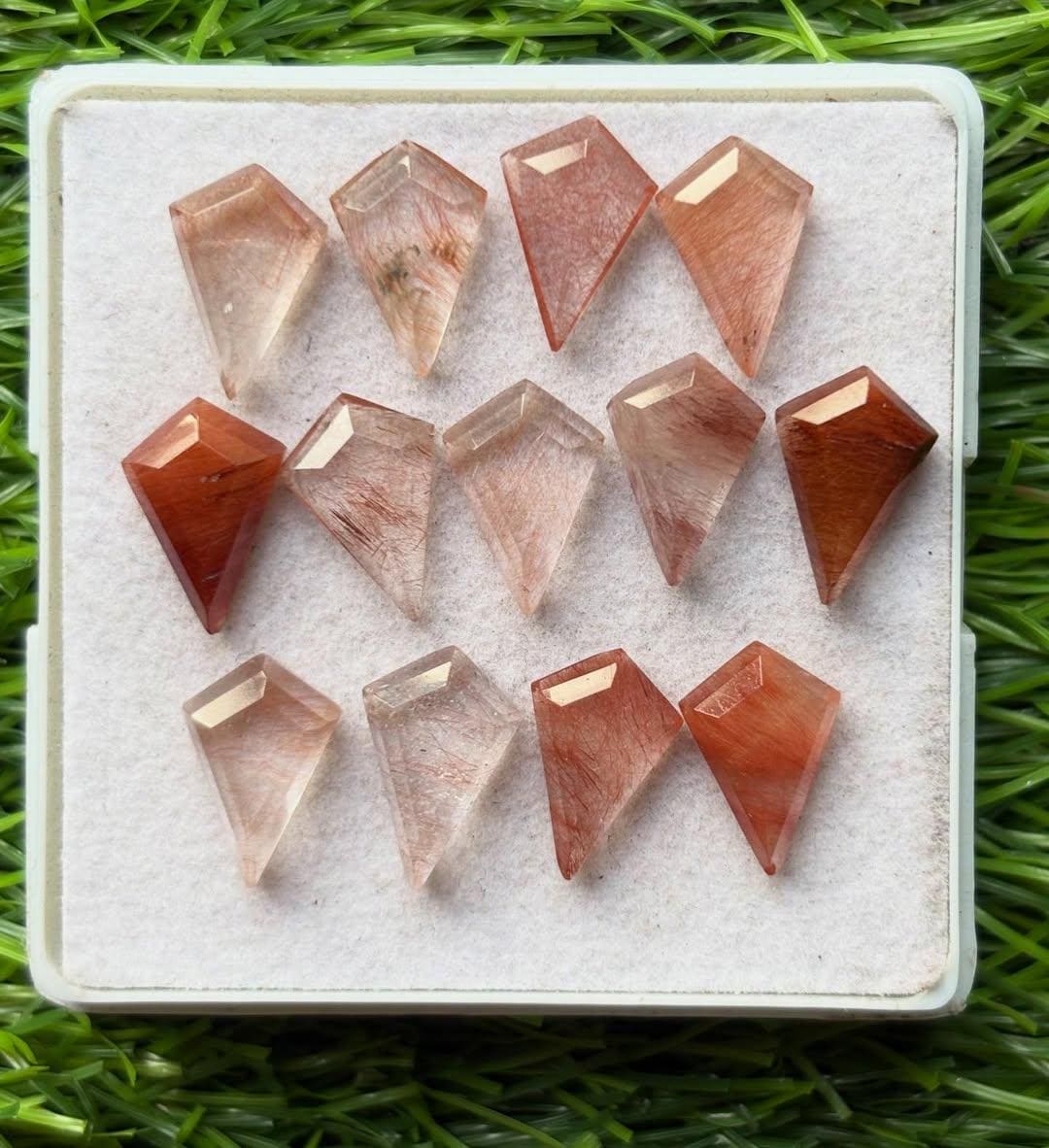 Red Rutile Gemstone Slices: Kite Step Cut Stones (8x12mm, 13 Pieces) - Etsy