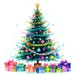 Watercolor Christmas Tree Clipart | Festive Holiday PNG JPEG (digital ...
