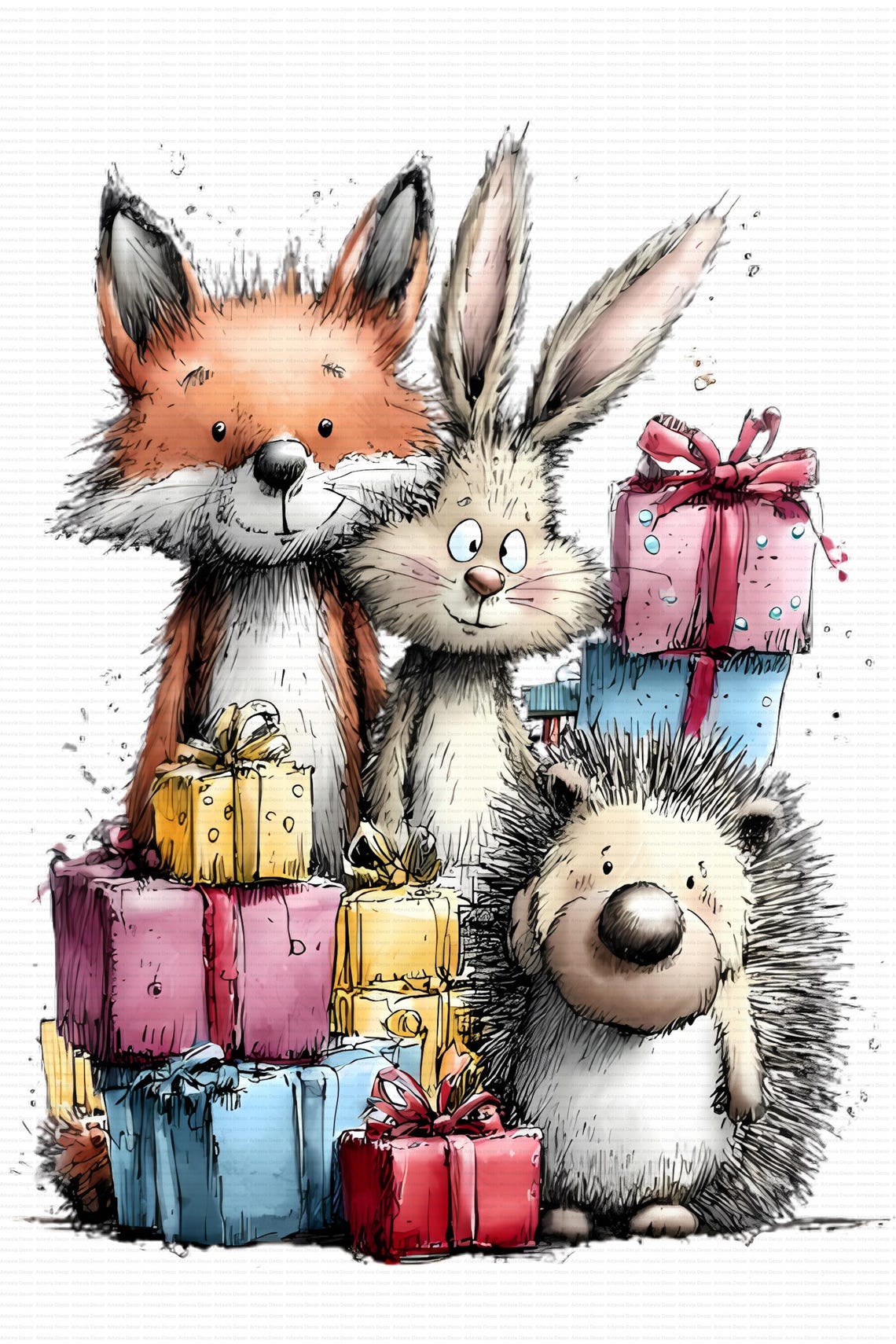 Christmas Woodland Animals Clipart | Cute Forest Animal PNG | Winter ...