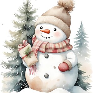 Whimsical Snowman Clipart Set | 30 Festive Christmas PNG Graphics ...