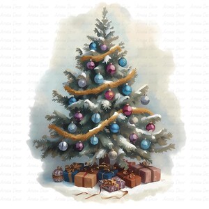 Watercolor Christmas Tree Clipart Set | 25 Festive Holiday Trees ...