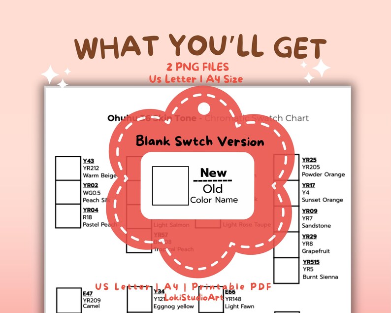 Ohuhu 36 Skin Tone Swatch Chart Printable | A4 & US Letter | Marker ...
