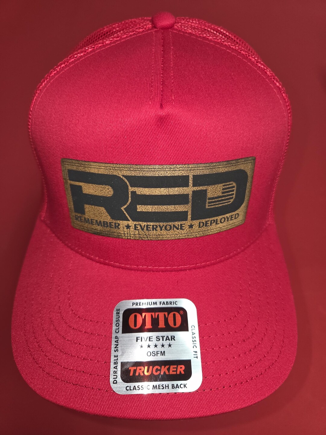 R.E.D. Remember Everyone Deployed Leathre Patch Hat - Etsy