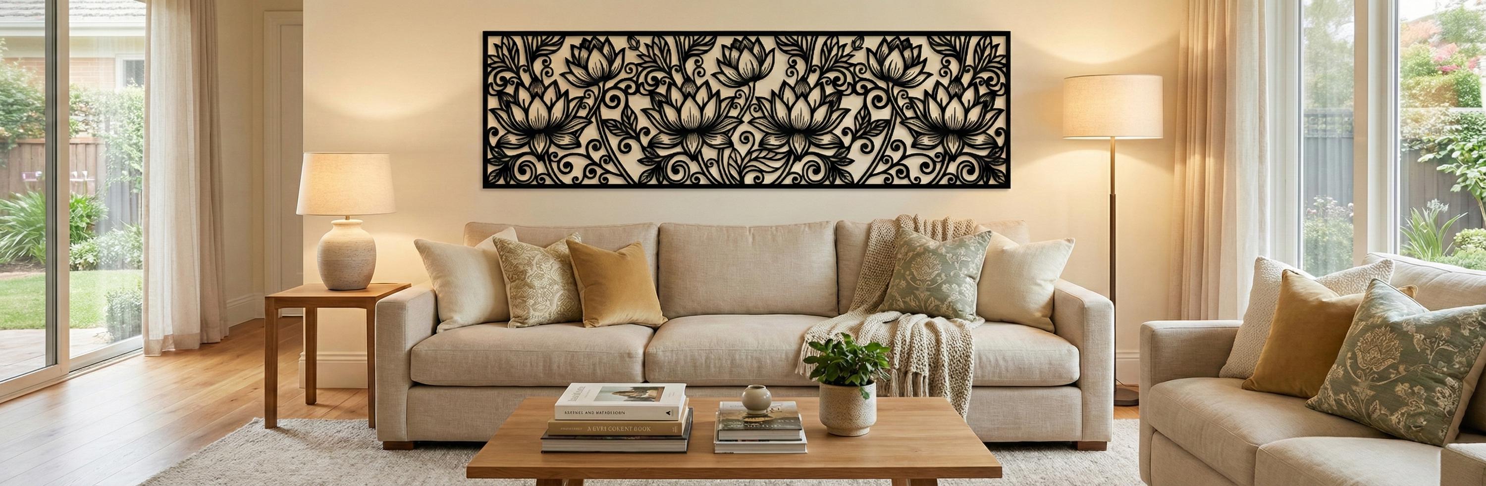 Lotus Flower Metal Wall Art, Laser Cut Floral Panel (digital Download ...