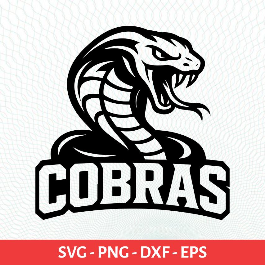 Cobras Sports Team Logo SVG PNG DXF Mascot Baseball, Basketball ...