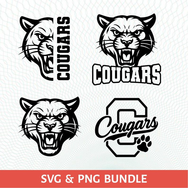 Cougars SVG Bundle Sports Team Logo, Cougars Sport Team PNG Baseball ...