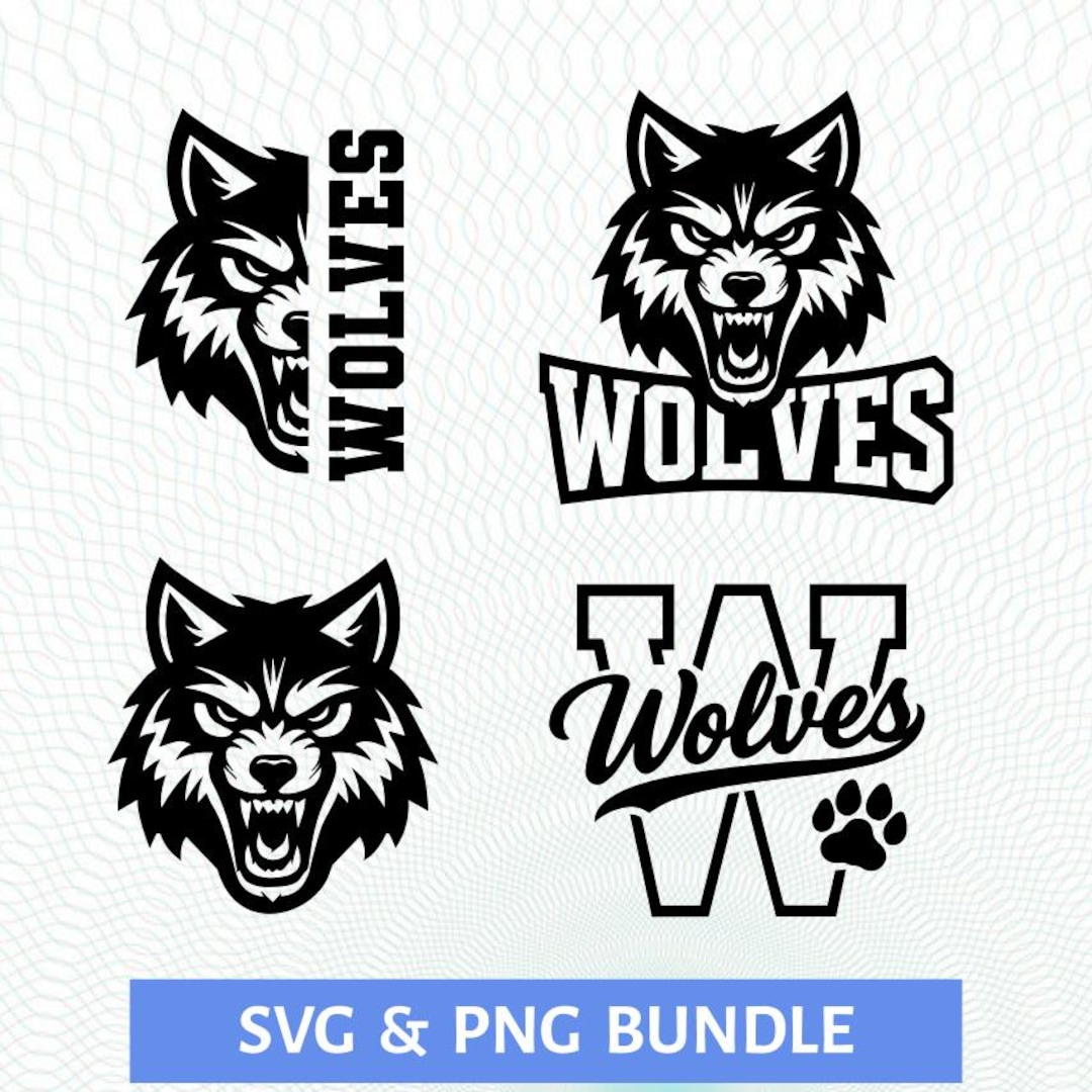 Wolves Sports Team Bundle Logo - SVG and PNG Design for Baseball ...