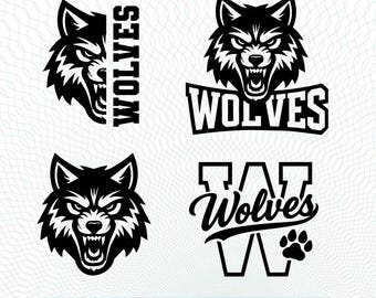Wolves Sports Team Logo SVG, PNG, Dxf, Wolves Baseball, Basketball ...