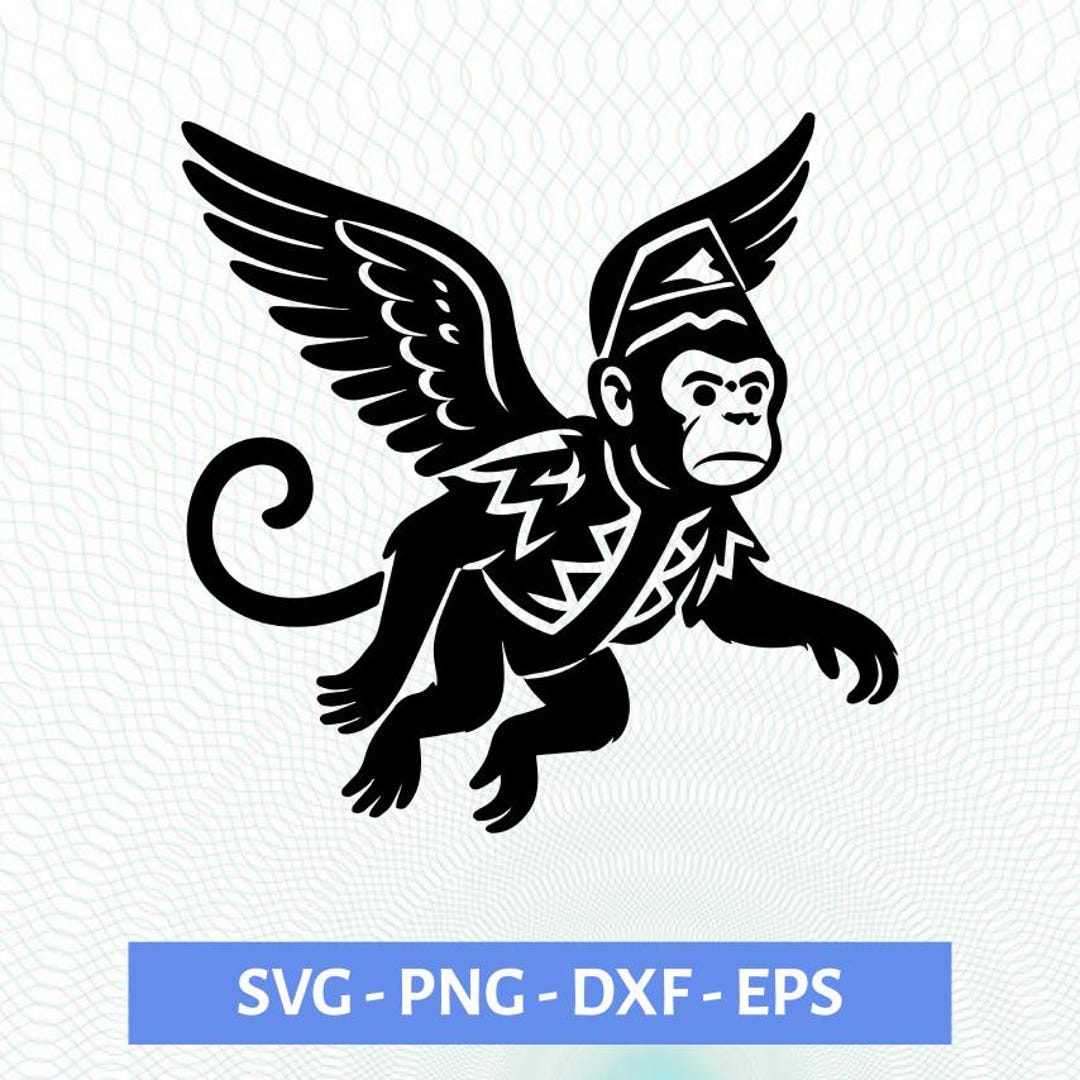 Wizard of Oz Flying Monkey Svg Cricur & Silhouette, OZ Svg File, Flying ...