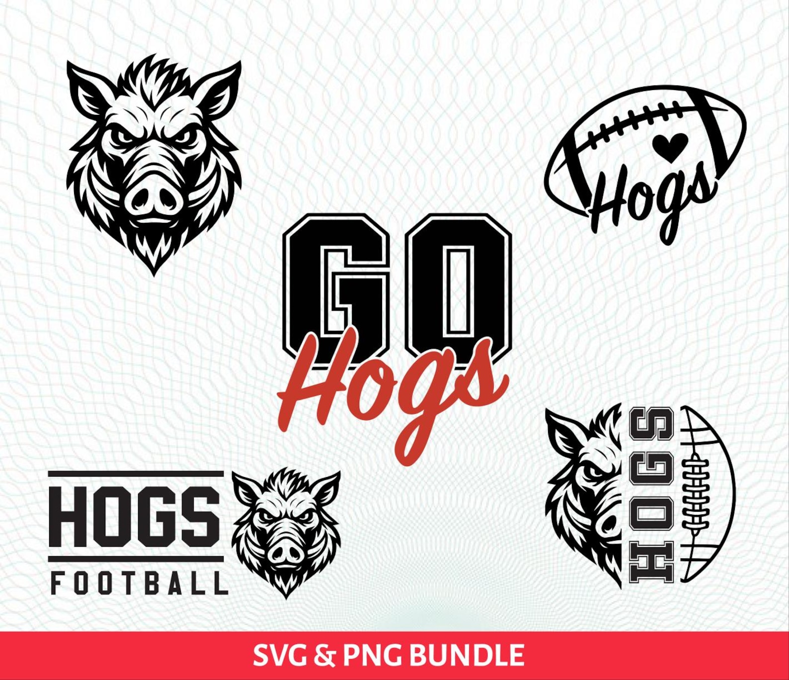 Hogs Svg Team Logo, Hogs Bundle PNG, Baseball, Basketball, Football ...