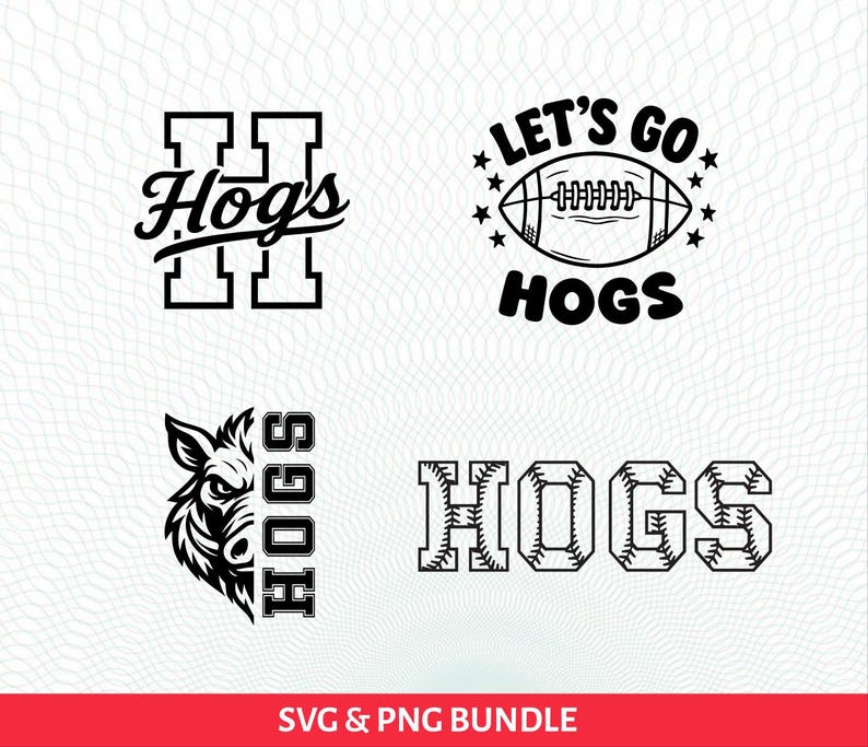 Hogs Svg Team Logo, Hogs Bundle PNG, Baseball, Basketball, Football ...