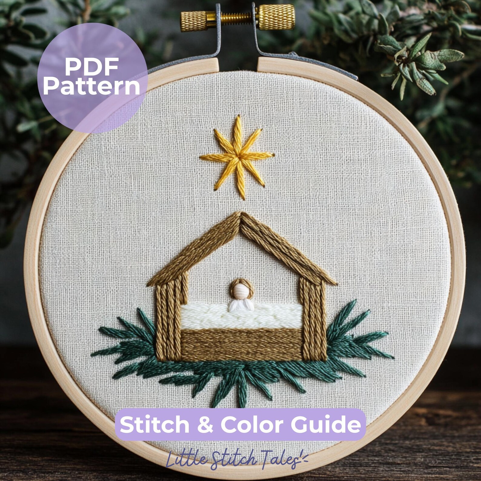 Nativity Scene Hand Embroidery Pattern - Modern Christmas Design - Etsy