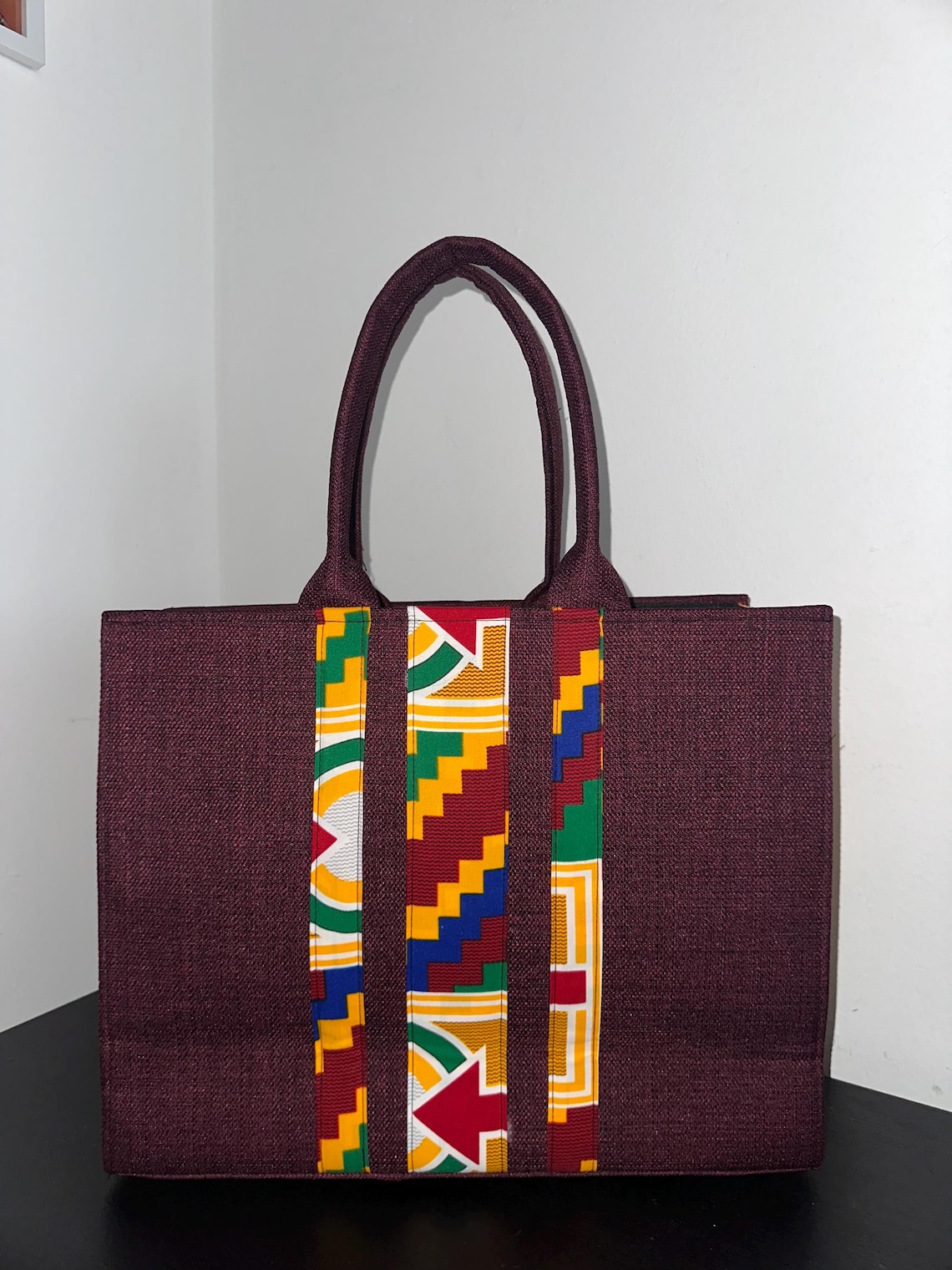 African Handmade Traditional Bag /leather Ankara Bag/tote Handbag ...