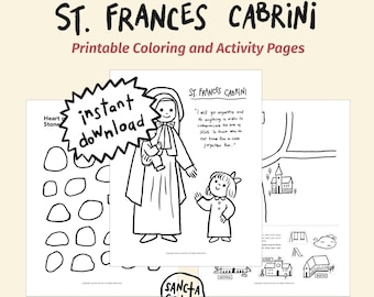 Saint Frances Xavier Cabrini Coloring Page - Etsy