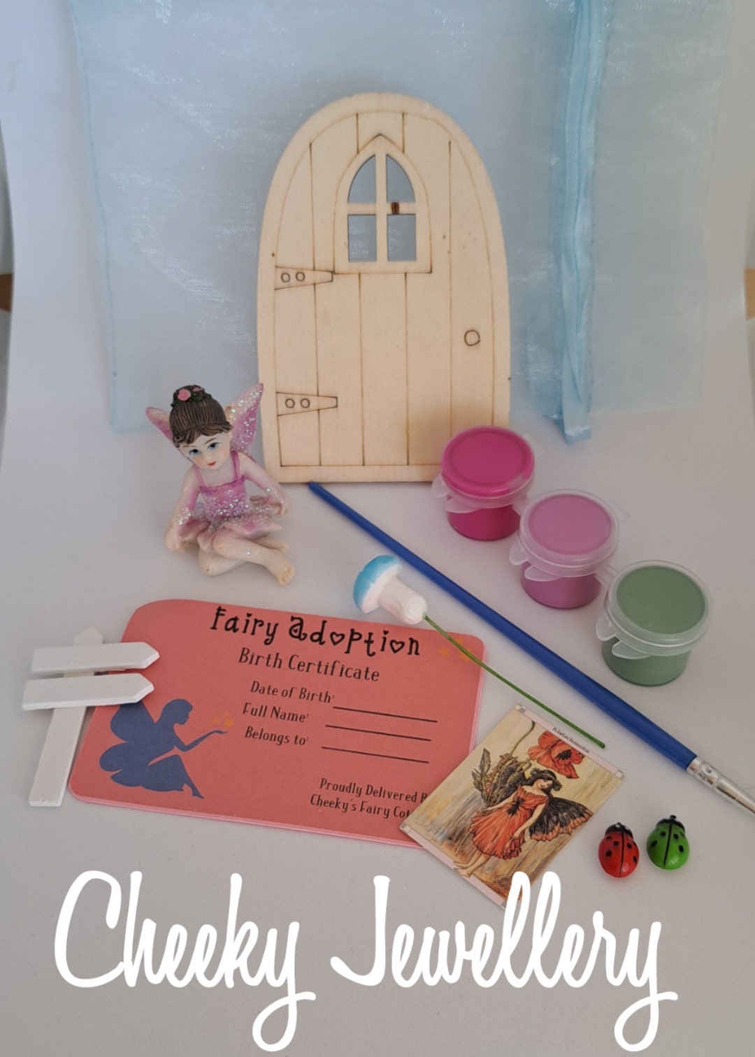 DIY Fairy Door Paint Kit With Fairy. Adoption Fairy Kit, Kids Pretend ...