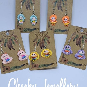 Anime Character Earrings, Gotta Collect the All so Cute. Resin Earrings ...